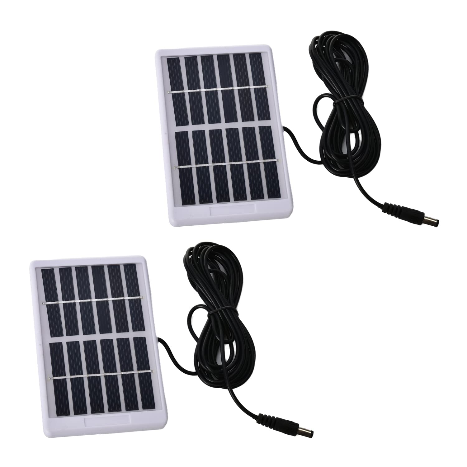 Fielect 5Pcs 6V 1.2W Mini Solar Panel Module Polycrystalline Silicon DIY Battery Power Charge Solar Cell Panel Module with Wire DC Plug White