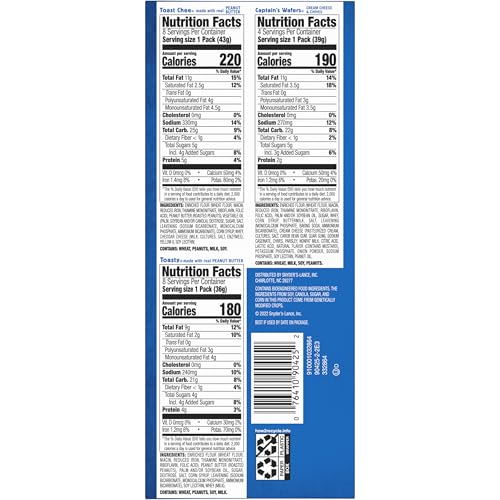 Lance Sandwich Crackers, Variety Pack, 3 Flavors, 20 Individually Wrapped Packs, 6 Sandwiches Each