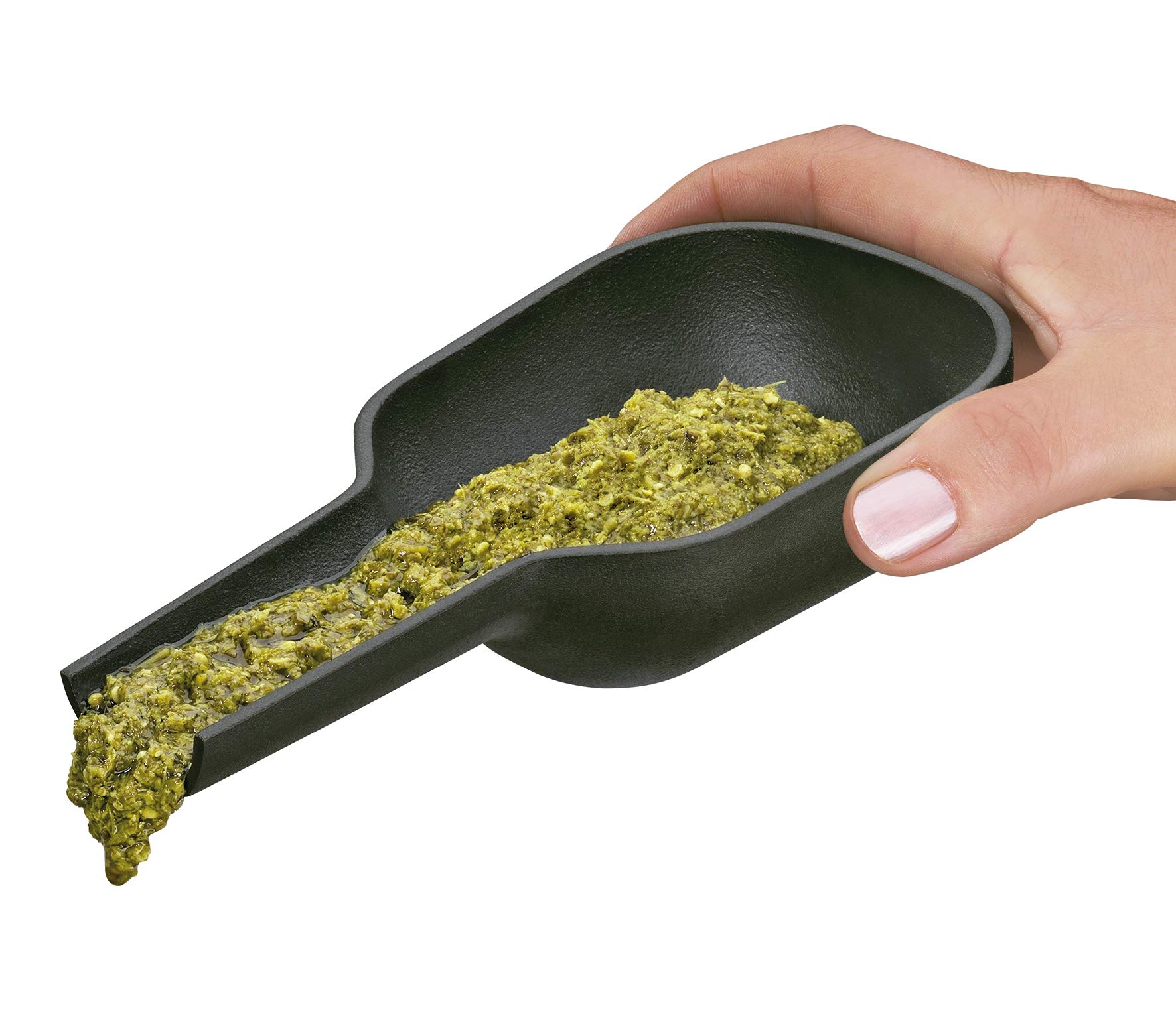 Zassenhaus Cast Iron Mortar & Pestle with Pouring Spout, 7" Oval, black - Mortar And Pestle Set