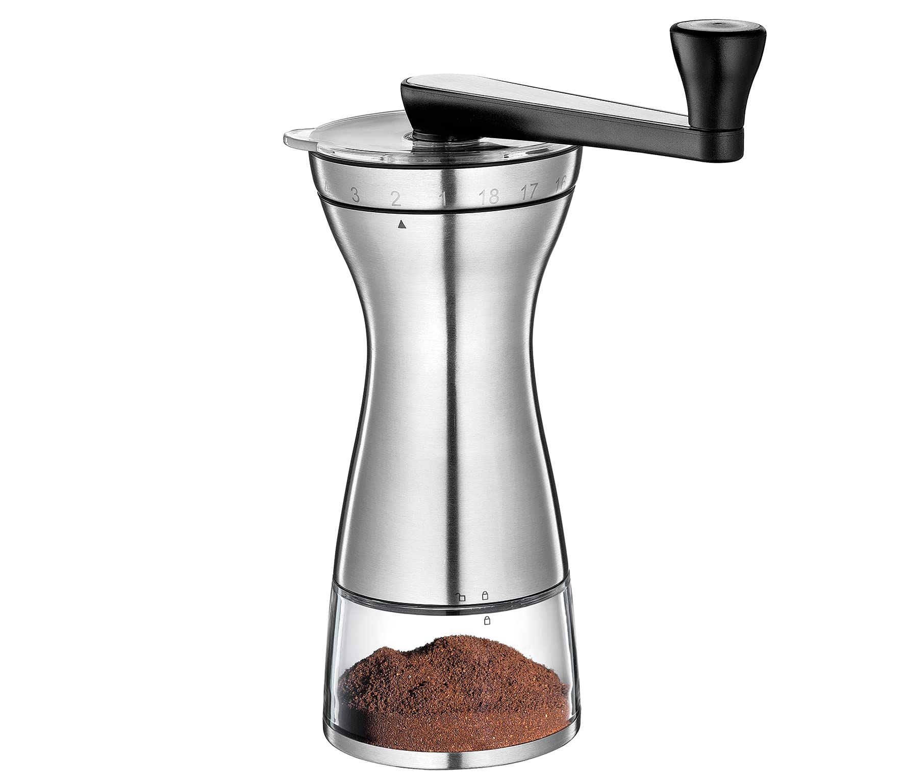 Zassenhaus Manaos Manual Coffee Grinder - Stainless Steel Mill - 2.5 Ounce, 9.5-Inch Hand Bean Grinder for Fresh Coffee