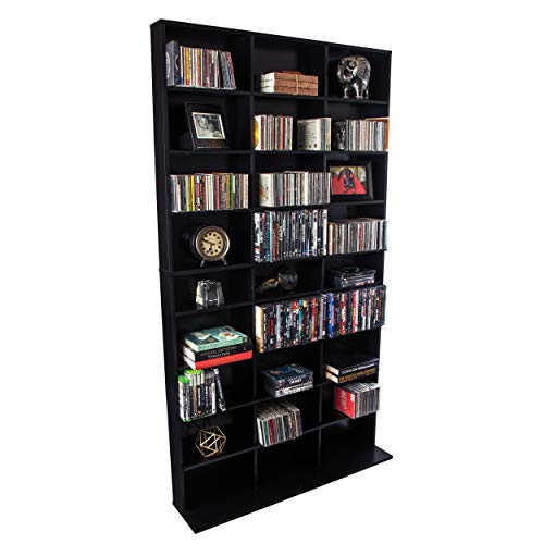 Atlantic Elite XL Media Storage Cabinet β Protect & Organize Prized Music, Movie, Video Games, Collectables & Memorabilia Collections, PN 38408117 in Black