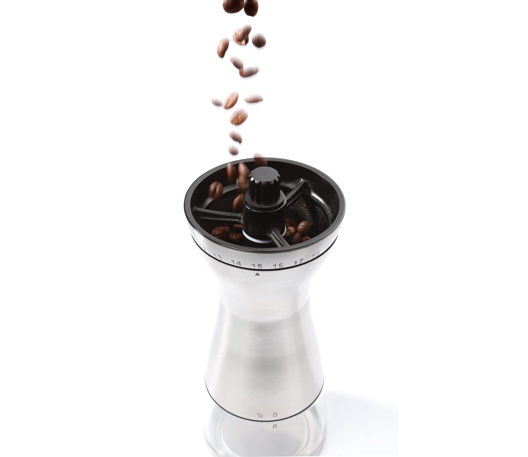 Zassenhaus Manaos Manual Coffee Grinder - Stainless Steel Mill - 2.5 Ounce, 9.5-Inch Hand Bean Grinder for Fresh Coffee