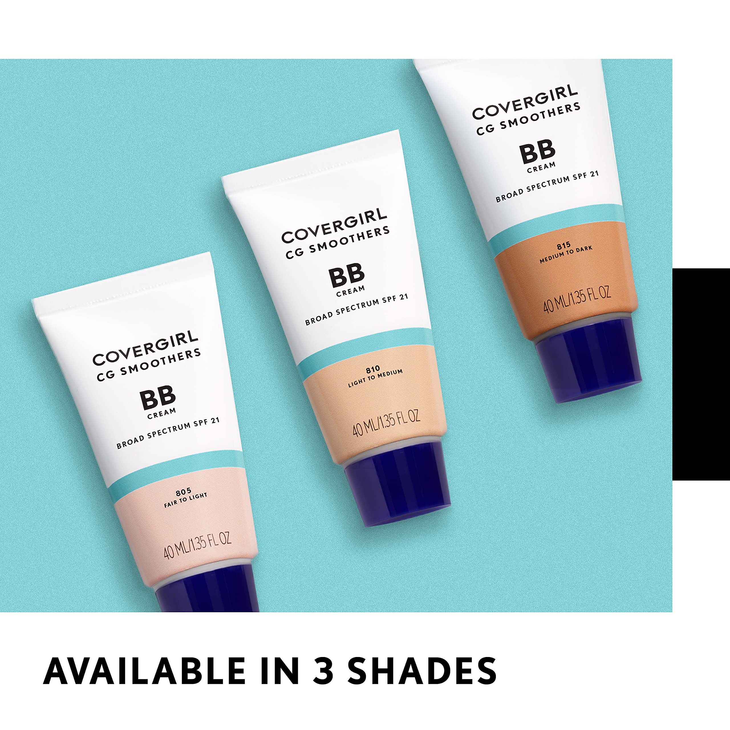 COVERGIRL Smoothers Lightweight BB Cream, Medium to Dark 815, 1.35 oz (Packaging May Vary) Lightweight Hydrating 10-In-1 Skin Enhancer with SPF 21 UV Protection