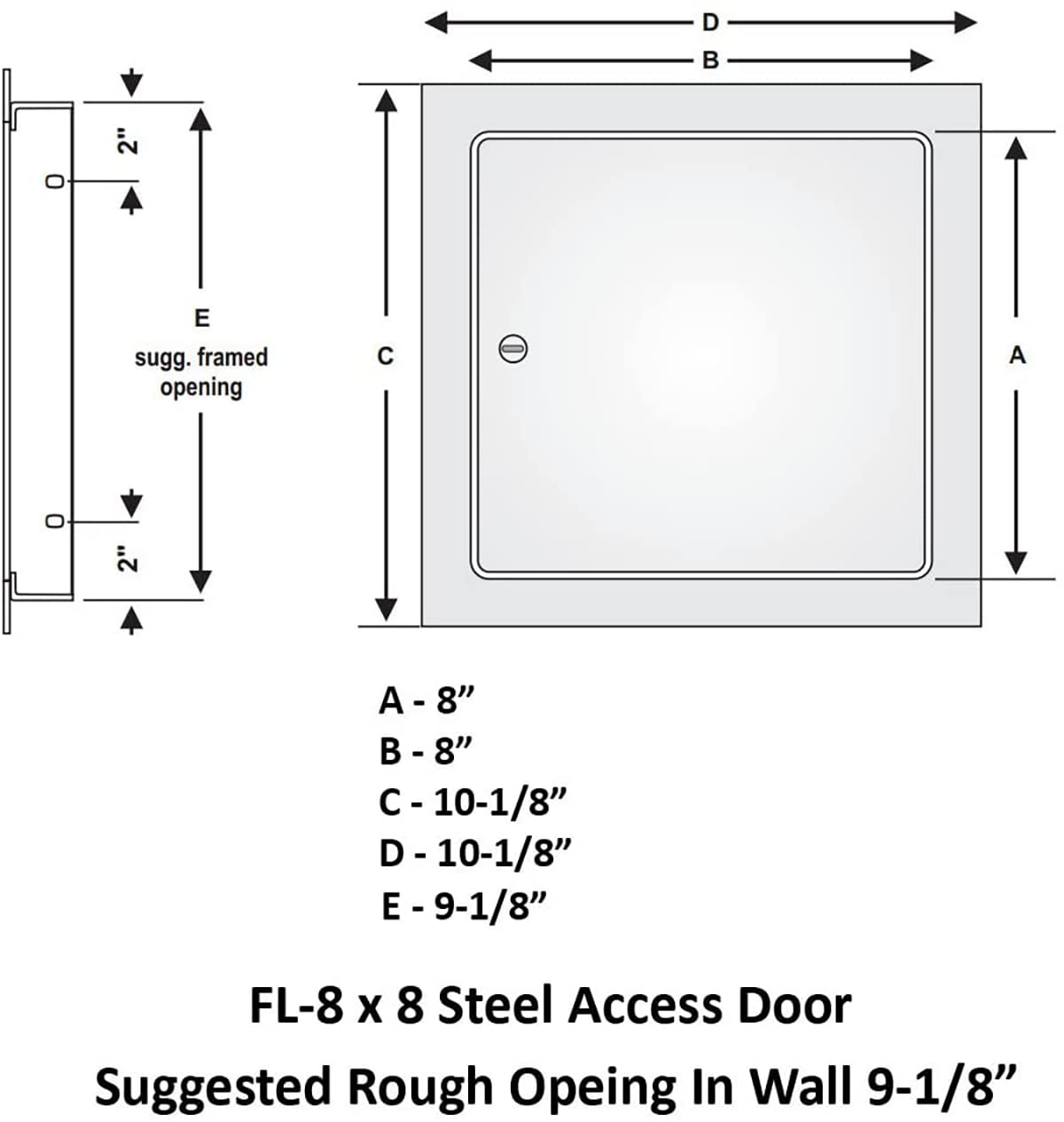 Premier Access Doors 8 x 8 Flush Mount Steel Access Door for Drywall, Powder Coated White