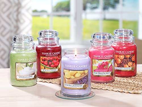 Yankee Candle Black Cherry Scented, Classic 22oz Large Jar Single Wick Candle, Over 110 Hours of Burn Time, Ideal for Home Décor and Gifting