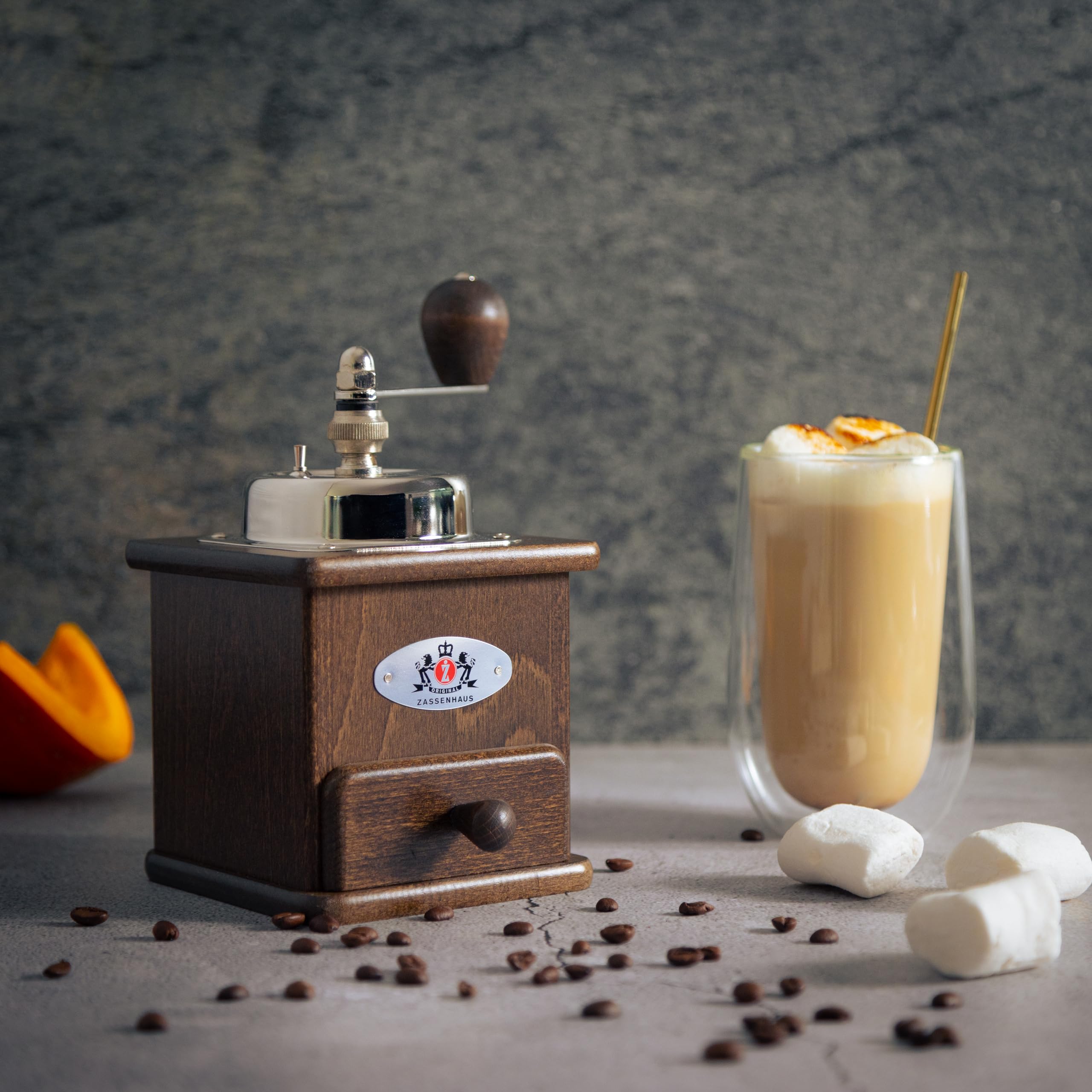 Zassenhaus M040012 Brasilia Beech Wood Manual Coffee Mill, Dunkel Gebeizt, Dark/Chrome