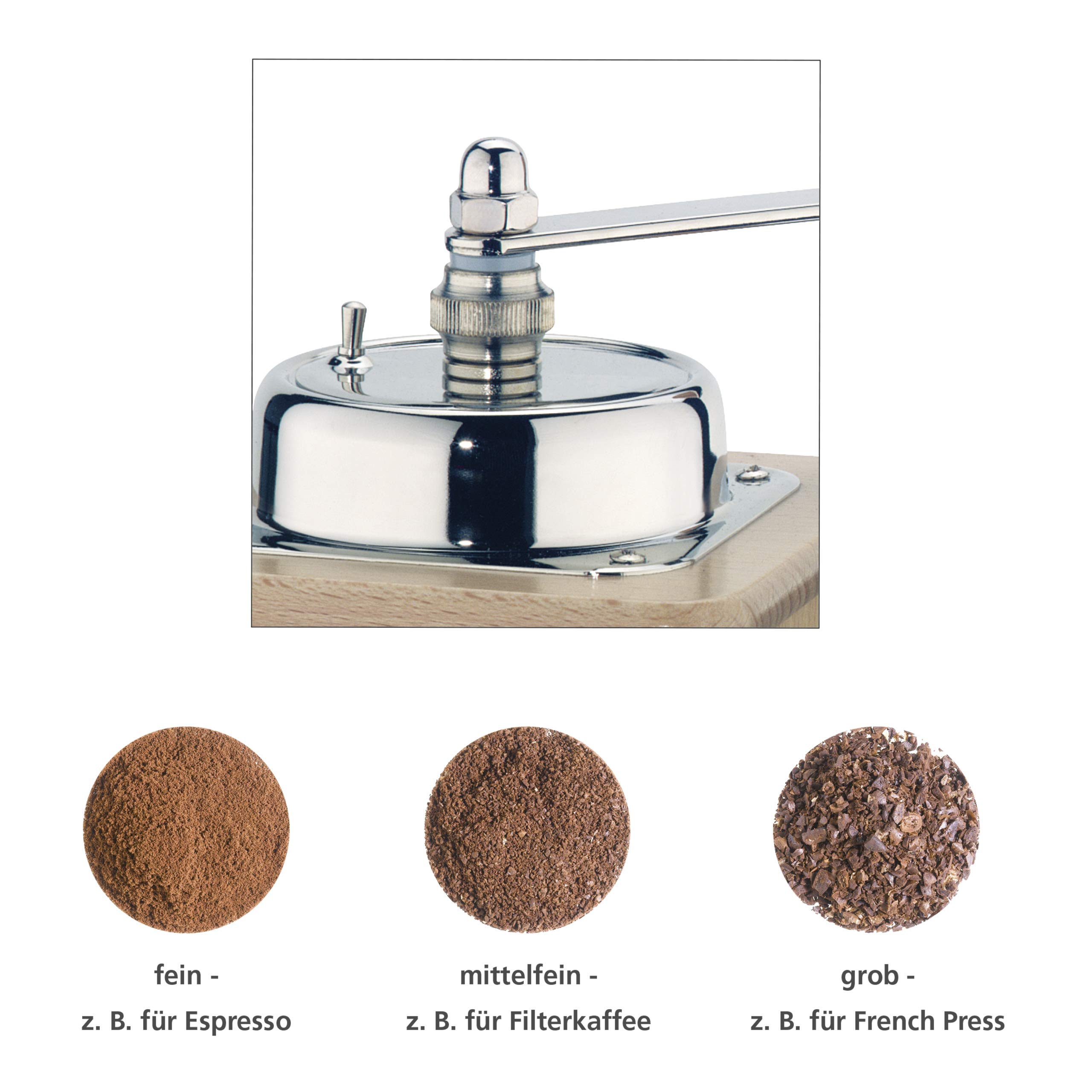 Zassenhaus M040012 Brasilia Beech Wood Manual Coffee Mill, Dunkel Gebeizt, Dark/Chrome