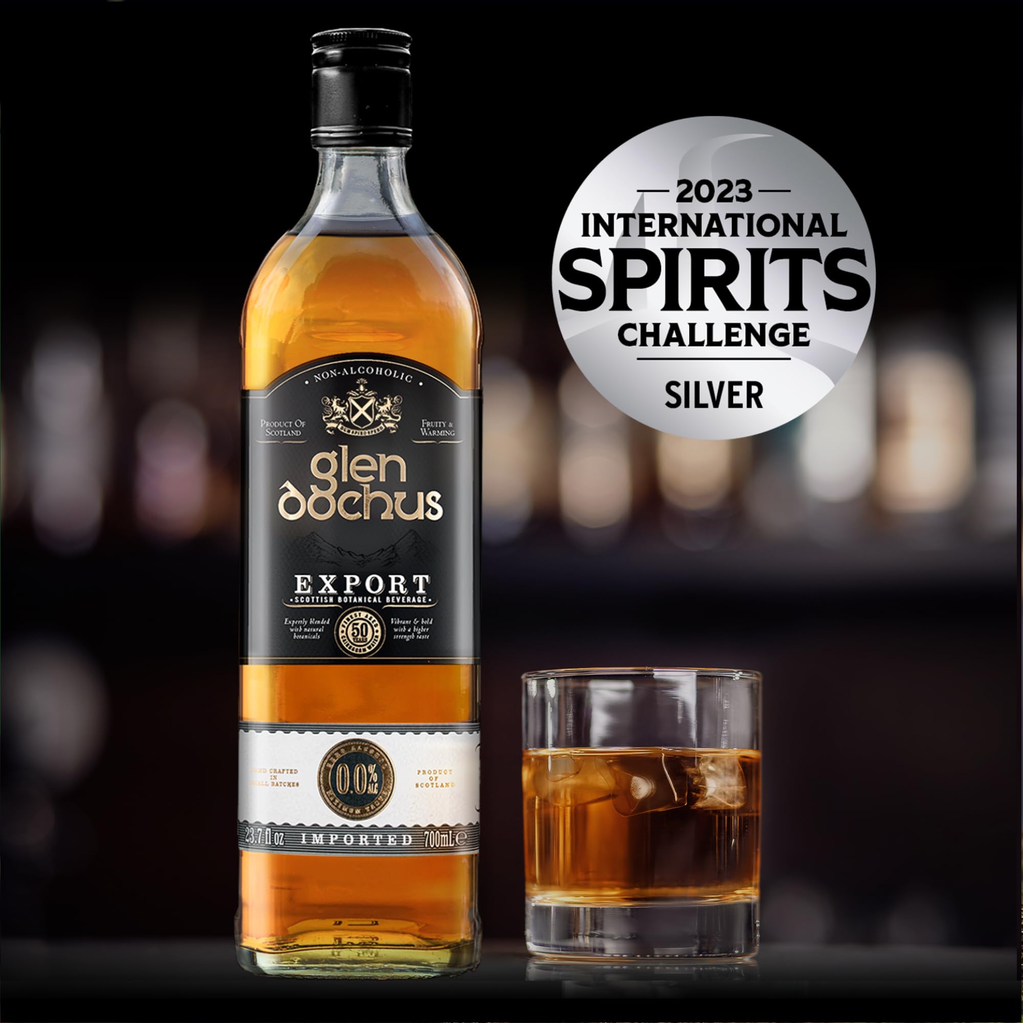Glen Dochus Export Blend Non Alcoholic Whiskey, Award Winning Aromatic and Warming Scottish Non Alcoholic Spirits - Halal, Low Sugar, Vegan and Gluten Free, Part of the Spirits of Virtue Range (700ml)