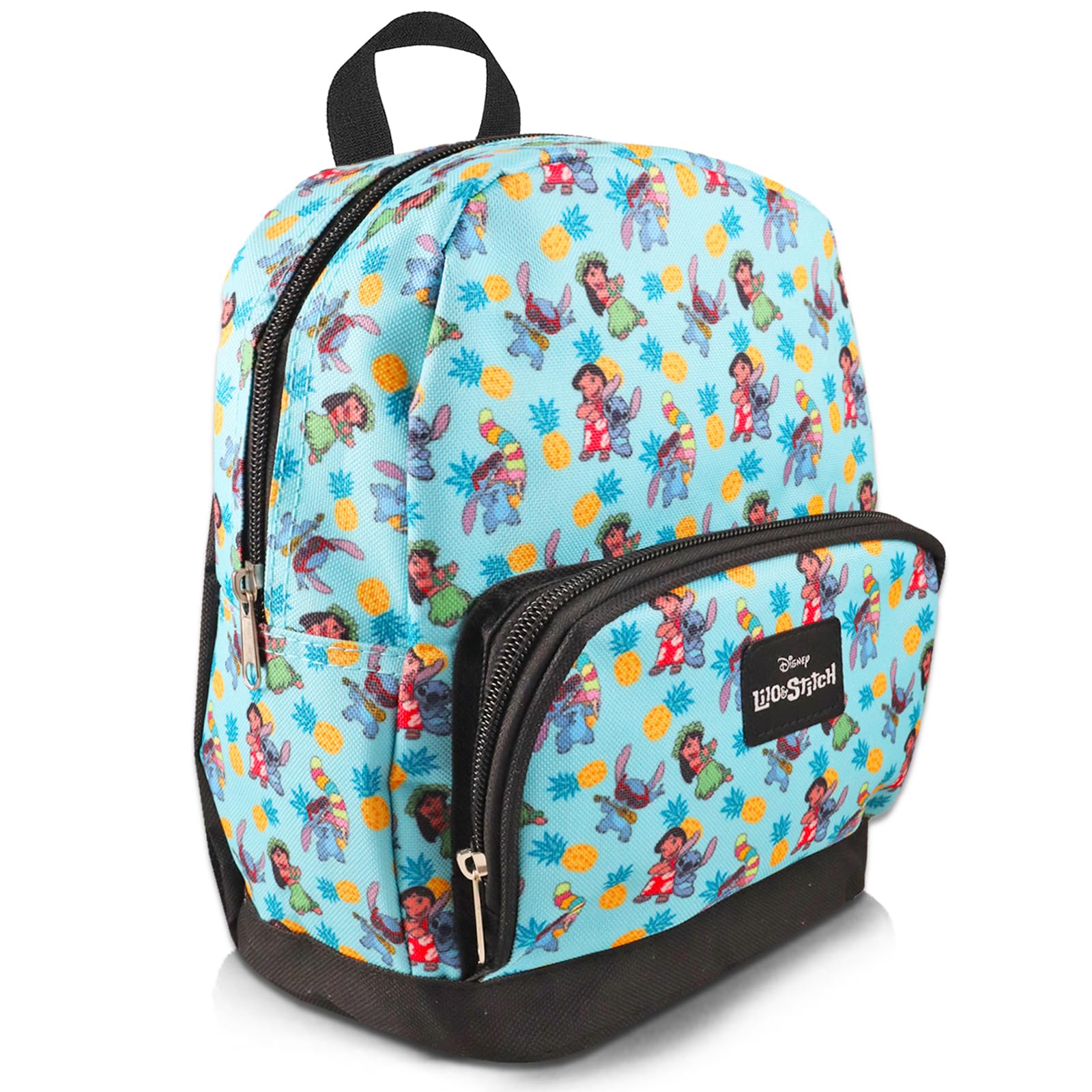 Lilo and Stitch Mini Backpack for Girls - 10” Canvas Stitch Backpack with Front Pocket Plus Bottle | Lilo and Stitch Backpack Bundle