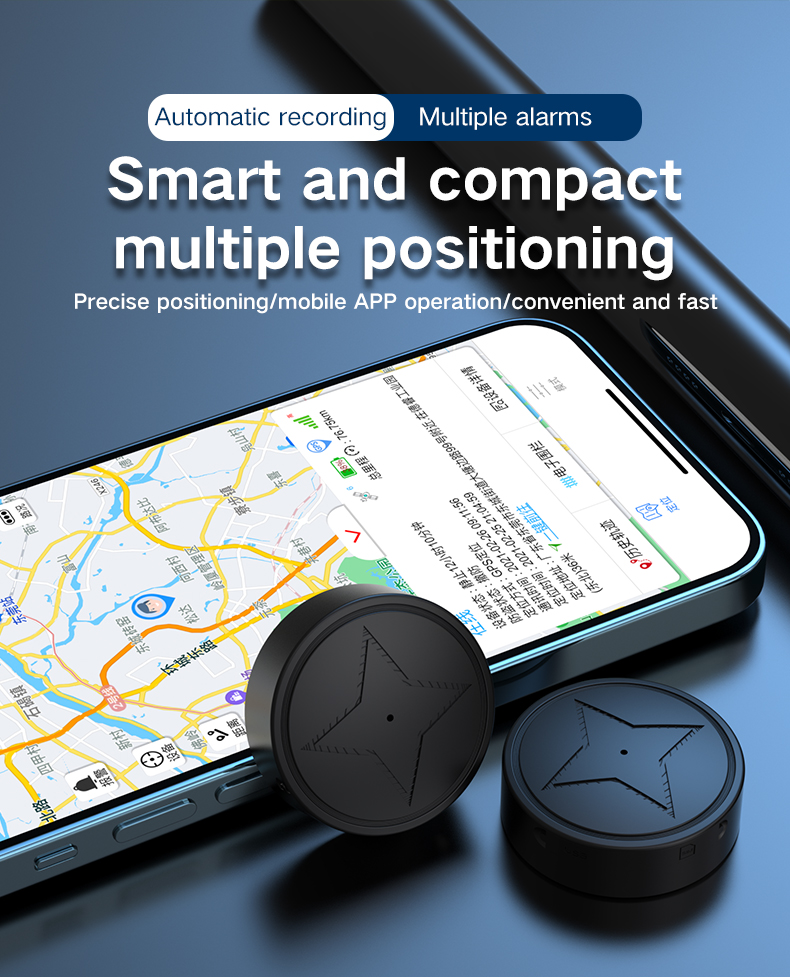 GPS Strong Magnetic Car Vehicle Tracking Anti-Lost Tracker, Multi-Function GPS Mini Locator, Monitoring, Automatic Recording/Voice Activated Callback with App, for Vehicles