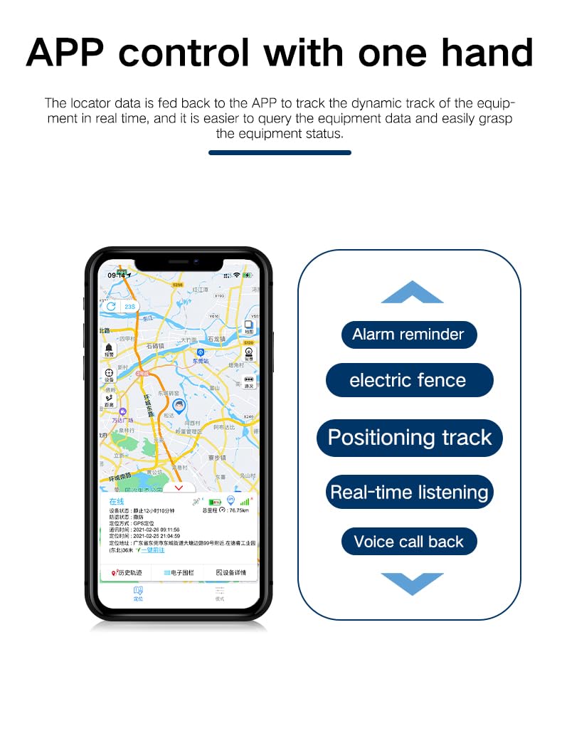 GPS Strong Magnetic Car Vehicle Tracking Anti-Lost Tracker, Multi-Function GPS Mini Locator, Monitoring, Automatic Recording/Voice Activated Callback with App, for Vehicles