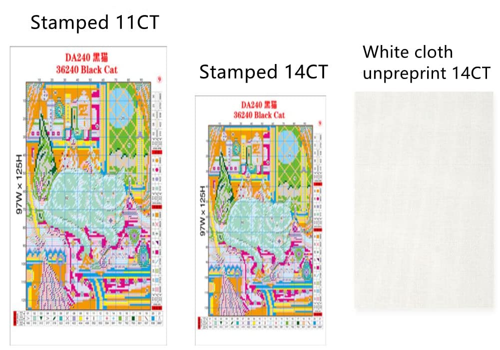 CaptainCrafts Cross Stitch Kits, New Stamped and Counted Fabric Cross Stitching DIY Art DMC Needlecrafts Embroidery Kit for Adults Beginner (White, Basket of Strawberries)