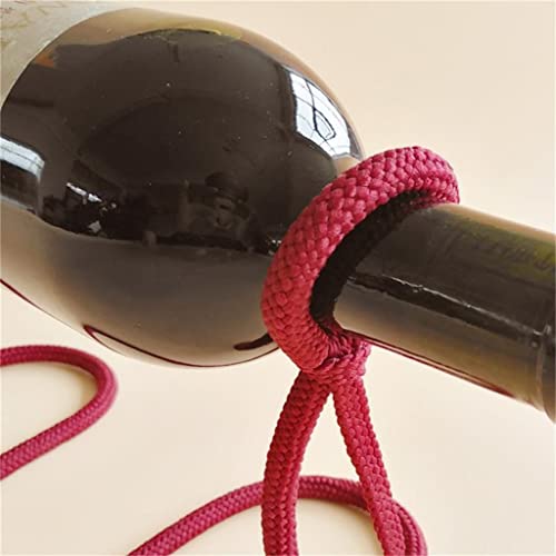 RENSLAT Creative Suspended Rope Wine Rack Serpentine Snake Bracket Bottle Holder Bar Cabinet Display (Color : Black, Size : Fits All)