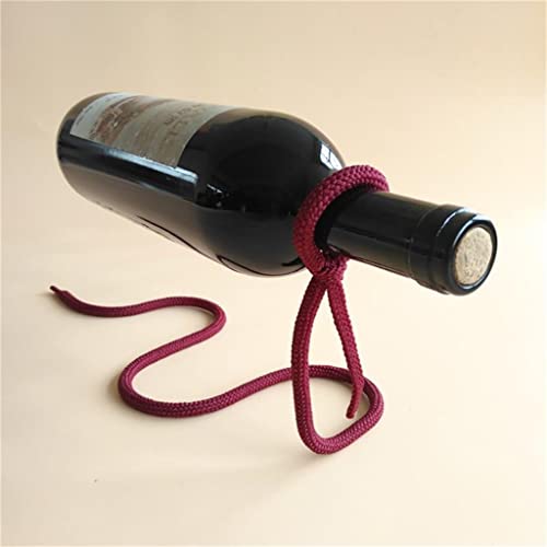 RENSLAT Creative Suspended Rope Wine Rack Serpentine Snake Bracket Bottle Holder Bar Cabinet Display (Color : Black, Size : Fits All)
