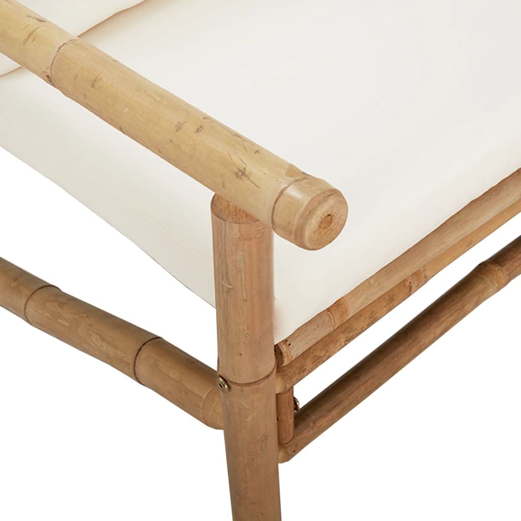 FAMIROSA Patio Chairs 2 pcs with Cream White Cushions Bamboo,19.5 KG,363462
