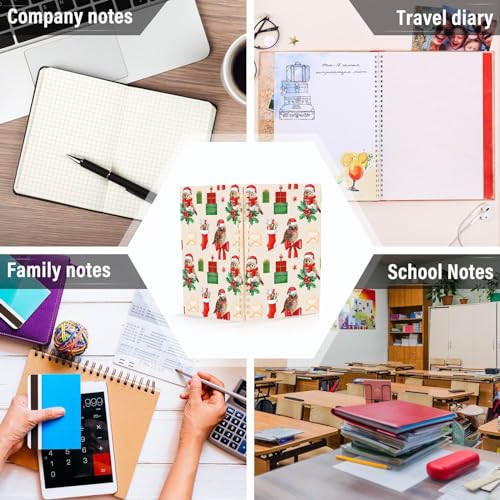 SPRIPORT Christmas Gift Owls Spiral Journal Notebook for Women Men A5 Memo Notepad Sketchbook with Durable Hardcover & 60 Pages College Notebooks for Journaling Notes Study School Work Boys Grils