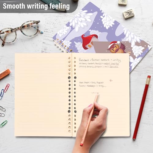 SPRIPORT Christmas Winter Owls Spiral Journal Notebook for Women Men A5 Memo Notepad Sketchbook with Durable Hardcover & 60 Pages Writing Journal for Journaling Notes Study School Work Boys Grils