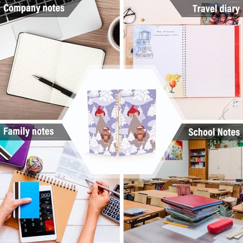 SPRIPORT Christmas Winter Owls Spiral Journal Notebook for Women Men A5 Memo Notepad Sketchbook with Durable Hardcover & 60 Pages Writing Journal for Journaling Notes Study School Work Boys Grils