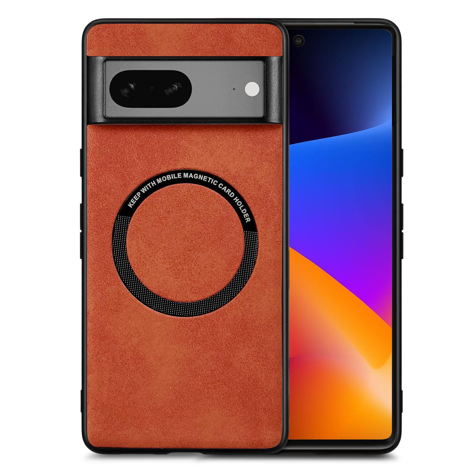 SKYLMW Designed for Google Pixel 7 Pro Case 5G (2022) [Compatible with Magsafe] - Plush Matte Finish and Full Body Protection Cover for Men Women Girls (6.7 Inch) Orange