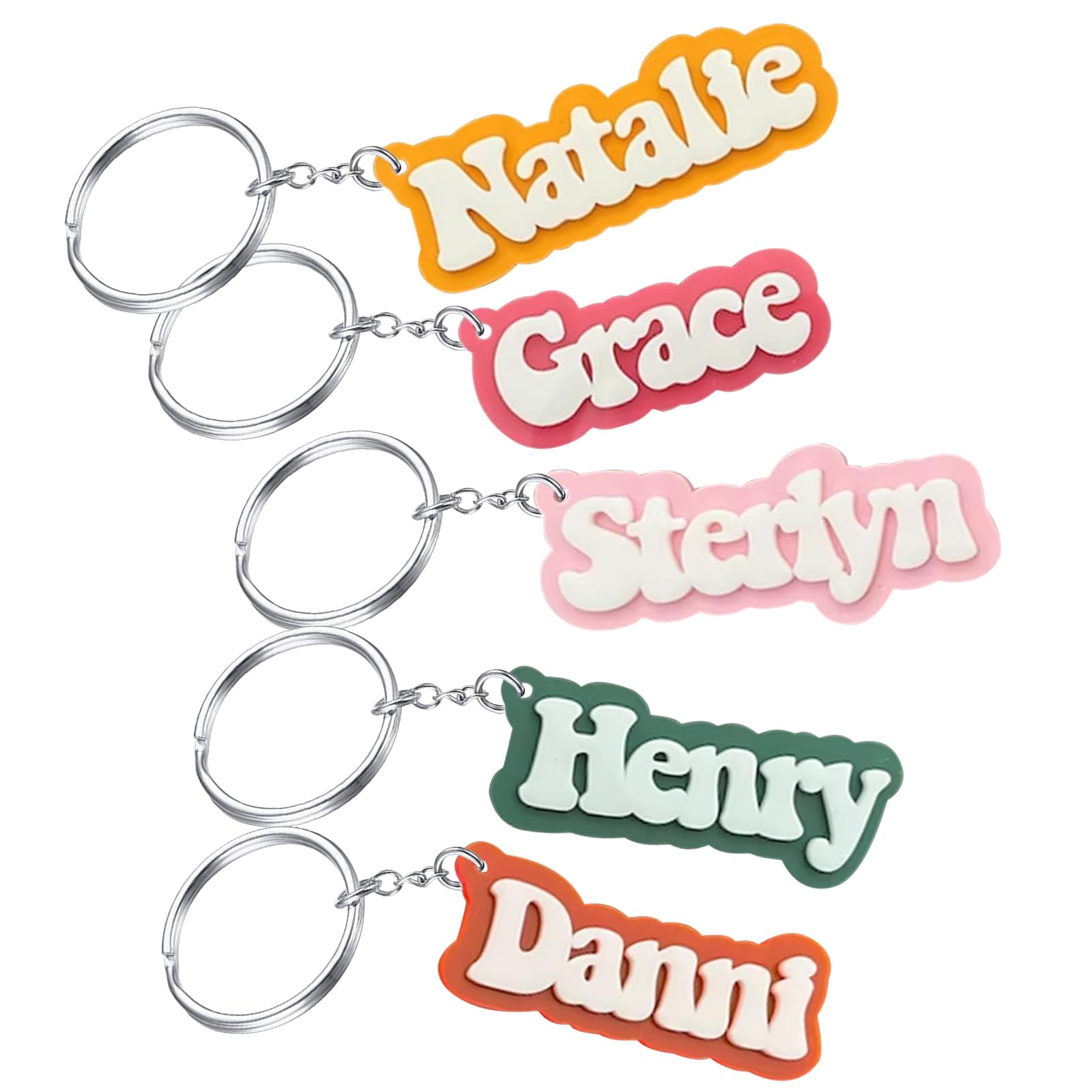 Custom Name Keychain Personalized, 3D Printed Personalized Name Keychains for Car Key, Backpack, Customized Key Chain for Women
