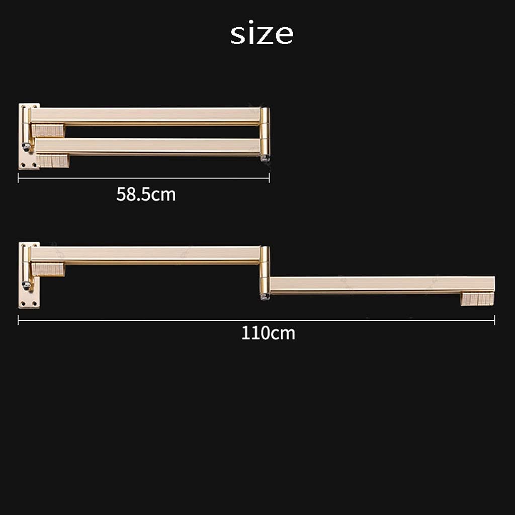 SOVORM Folding Dryer Wall Mounted Clothes Airer Aluminum Extendible Drying Rack Rotatable Towel Pole Holes Shelf Indoor Bathroom Balcony Outdoor (Color : E) The New