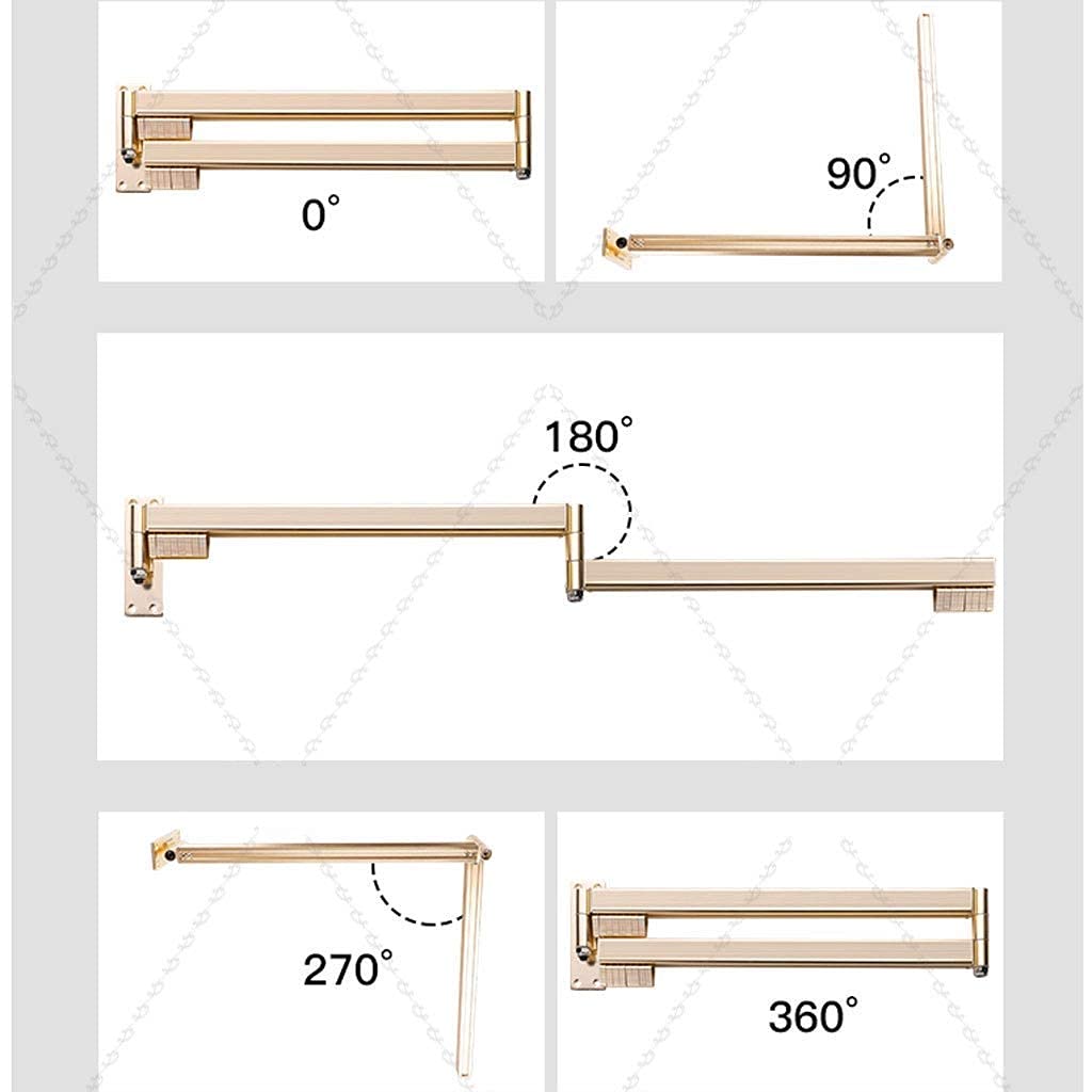 SOVORM Folding Dryer Wall Mounted Clothes Airer Aluminum Extendible Drying Rack Rotatable Towel Pole Holes Shelf Indoor Bathroom Balcony Outdoor (Color : E) The New