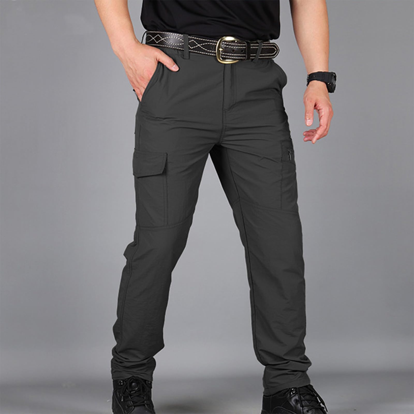 recent orders placed by me on amazon Mens Casual Pants Classic Fit Stretch Elastic Multi Pockets Cargo Pants Loose Straight Sweatpants Tactical Pants men clothing Black 2X
