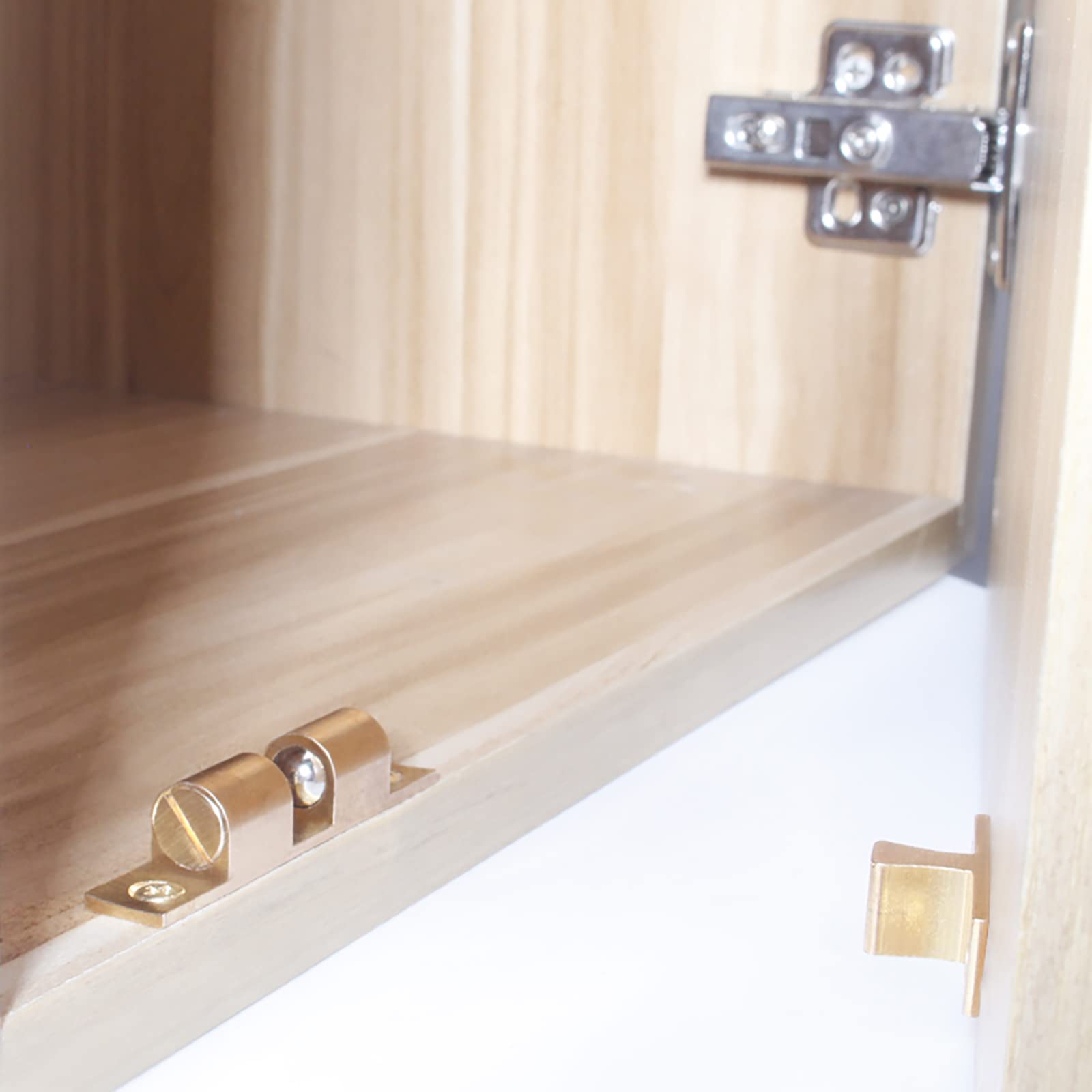 push the latch.door catch,Drawer Cabinet Catch 2 Pack Closet Ball Tension Latch Golden Copper Closet Door Ball Catch Double Ball Roller Catchs with Screws for Kitchen Cabinet, Cupboard, Wardrobe Door,