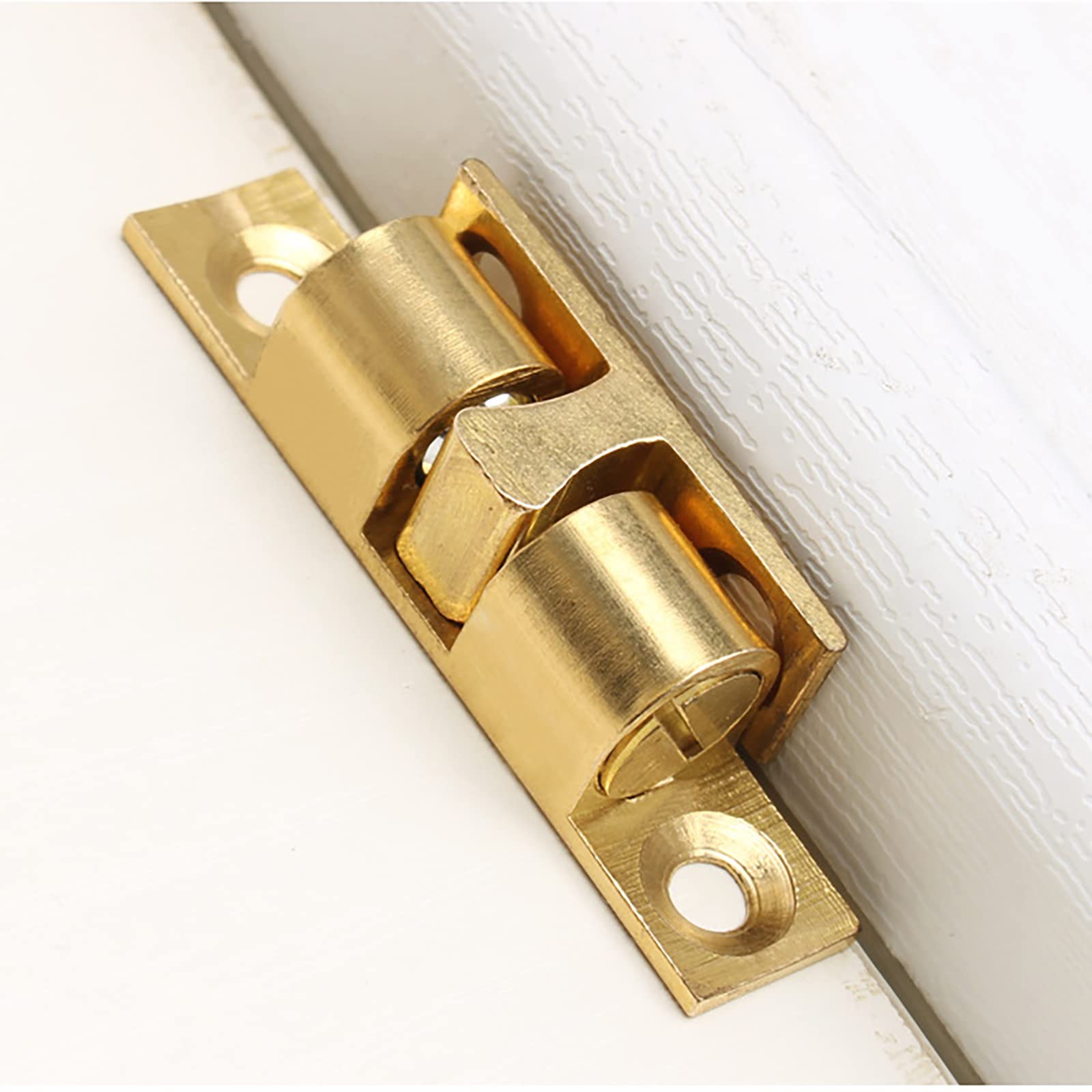 push the latch.door catch,Drawer Cabinet Catch 2 Pack Closet Ball Tension Latch Golden Copper Closet Door Ball Catch Double Ball Roller Catchs with Screws for Kitchen Cabinet, Cupboard, Wardrobe Door,
