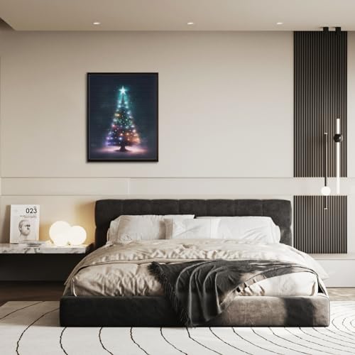 Christmas Diamond Art for Adults - Christmas Tree with Blue Lights 5D Diamond Painting Kit - DIY Crystal Picture Art Home Wall Decor (20x30inch)