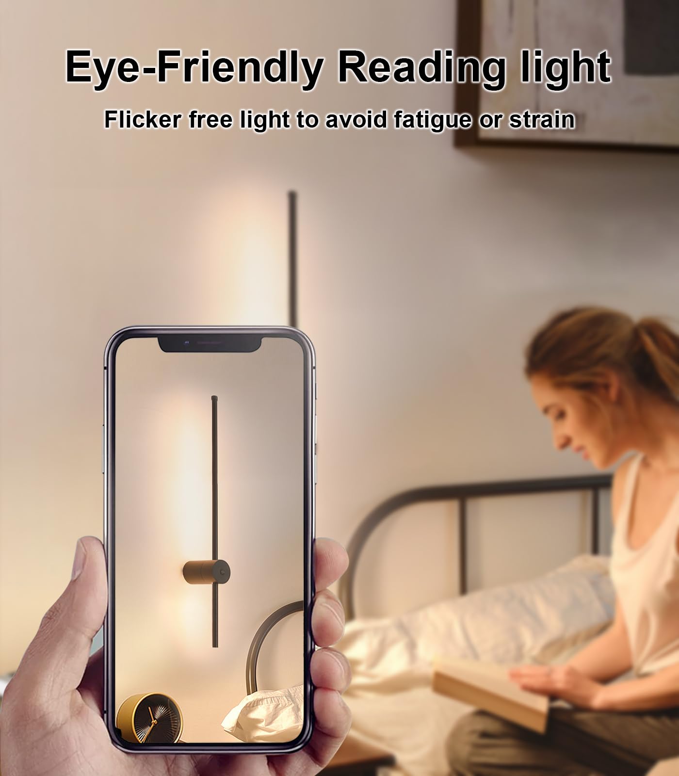 Battery Operated Wall Sconce Set of Two, USB Rechargeable LED Wall Lights with Remote Control, Dimmable Cordless Wall Lamp Indoor, 360° Rotation Reading Lamp for Living Room, Bedroom, Black, 24inch