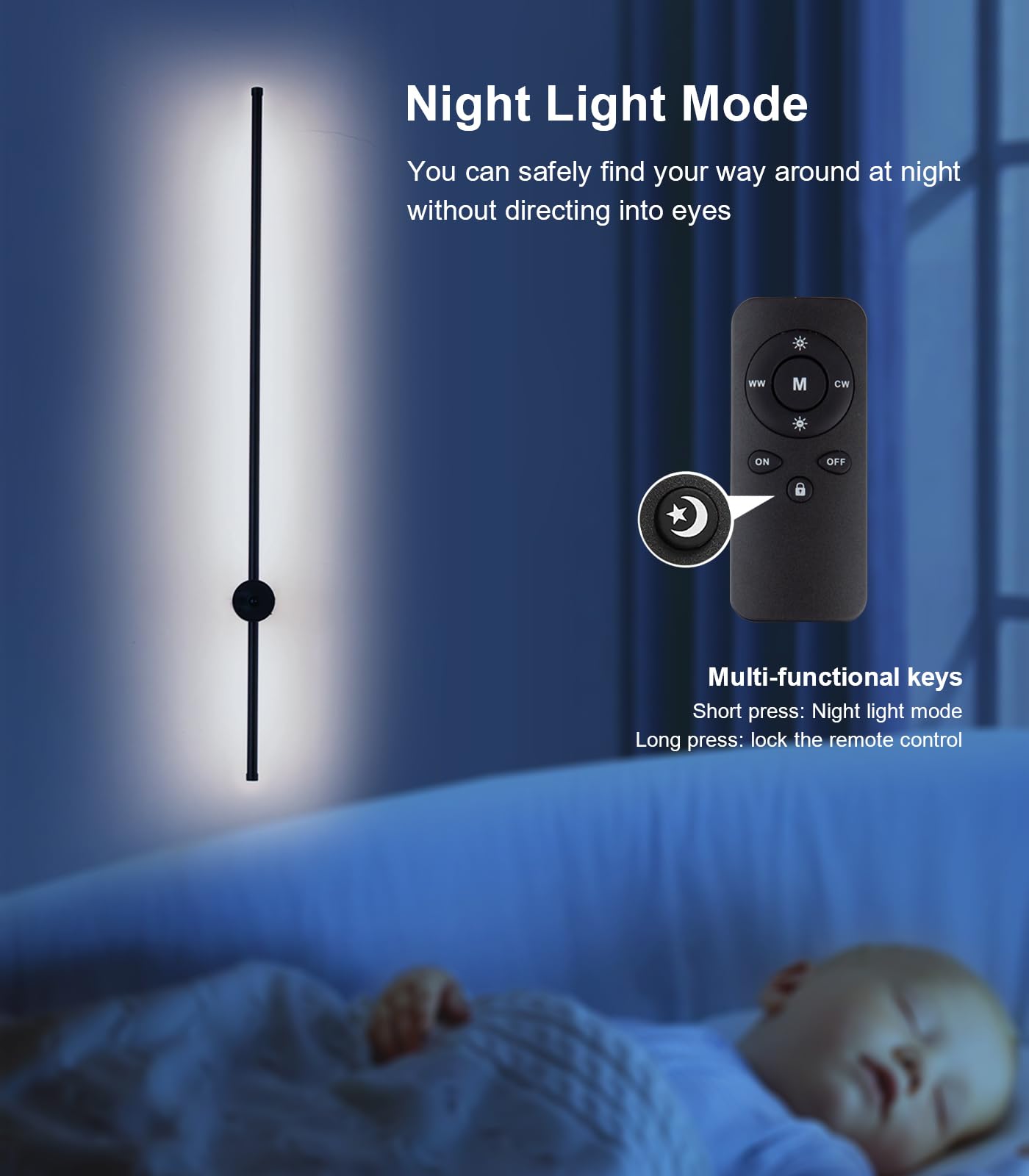 Battery Operated Wall Sconce Set of Two, USB Rechargeable LED Wall Lights with Remote Control, Dimmable Cordless Wall Lamp Indoor, 360° Rotation Reading Lamp for Living Room, Bedroom, Black, 24inch