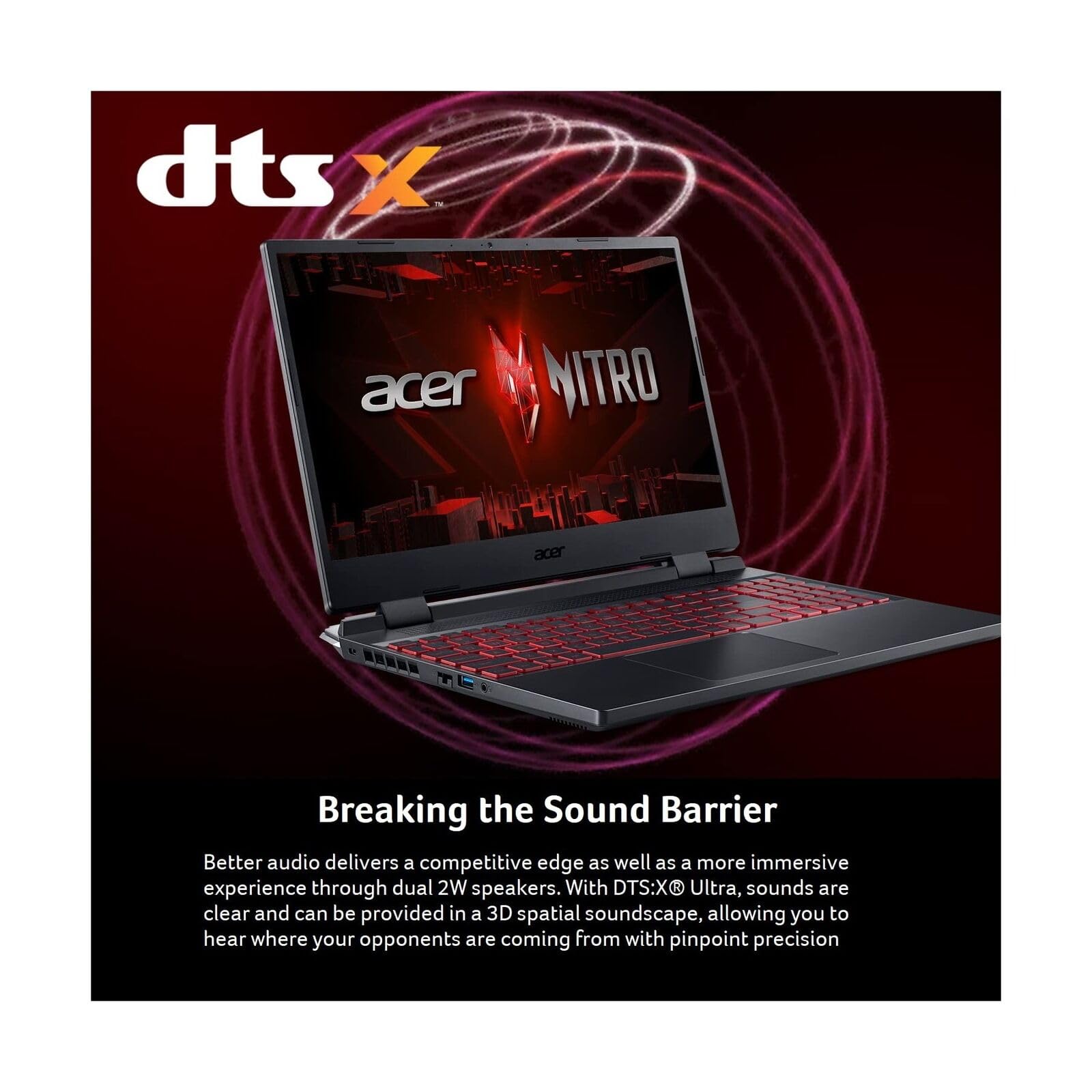 acer Nitro 5 15.6" FHD 144Hz Laptop | Intel Core i5-12500H | 32GB RAM | 1024GB SSD | NVIDIA GeForce RTX 3050 | Backlit Keyboard | Windows 11 Home | Bundle with 64GB USB Flash Drive