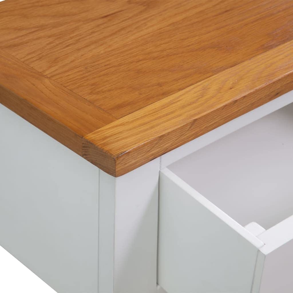 Console Table Modern | Wooden Sofa Table with 2 Drawers | Entryway Table for Hallway, Entryway, Living Room | Brown and White Soild Oak Top with Acacia Wood Frame | 32.7" x 11.8" x 28.7"