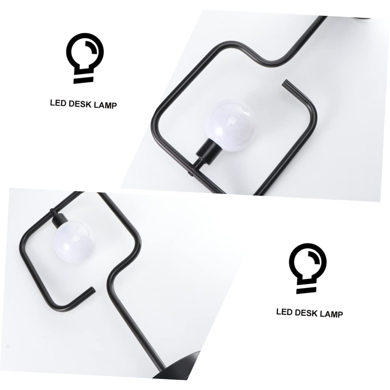 DOITOOL Sturdy Iron Base Led Desk Lamp Battery-Powered Table Lamp for Bedroom Study Decorative