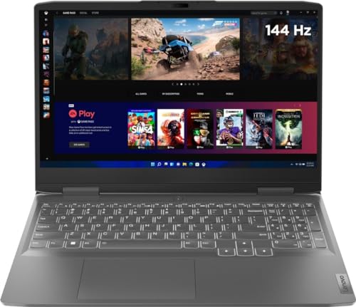 Lenovo LOQ Gaming Laptop 15.6" 144 Hz FHD IPS (8-Core AMD Ryzen 7 7840HS, GeForce RTX 4050 6GB, 8GB DDR5, 512GB PCIe SSD, Backlit KYB, WiFi 6, Bluetooth 5.2, Webcam, Win 10 Pro) with Dockztorm Hub