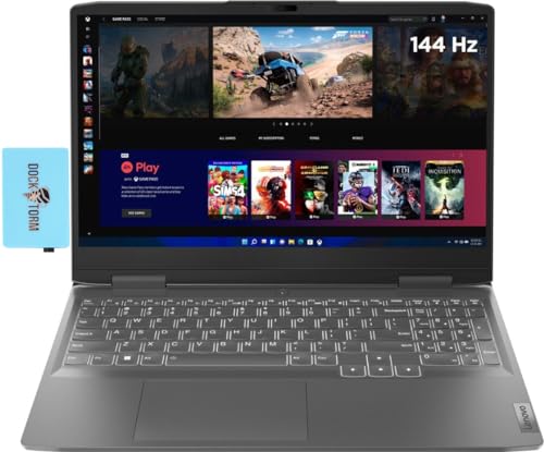 Lenovo LOQ Gaming Laptop 15.6" 144 Hz FHD IPS (8-Core AMD Ryzen 7 7840HS, GeForce RTX 4050 6GB, 8GB DDR5, 512GB PCIe SSD, Backlit KYB, WiFi 6, Bluetooth 5.2, Webcam, Win 10 Pro) with Dockztorm Hub