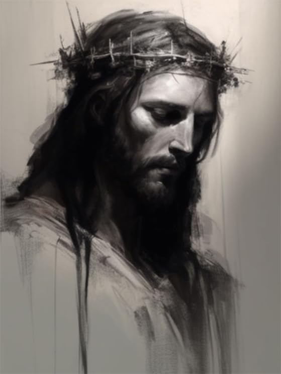 Calm Jesus Myth Diamond Painting Kits for Adults,5D DIY Round Full Drill Cross Stitch Crystal Rhinestone Embroidery Paintings Arts Crafts 20 * 24inch