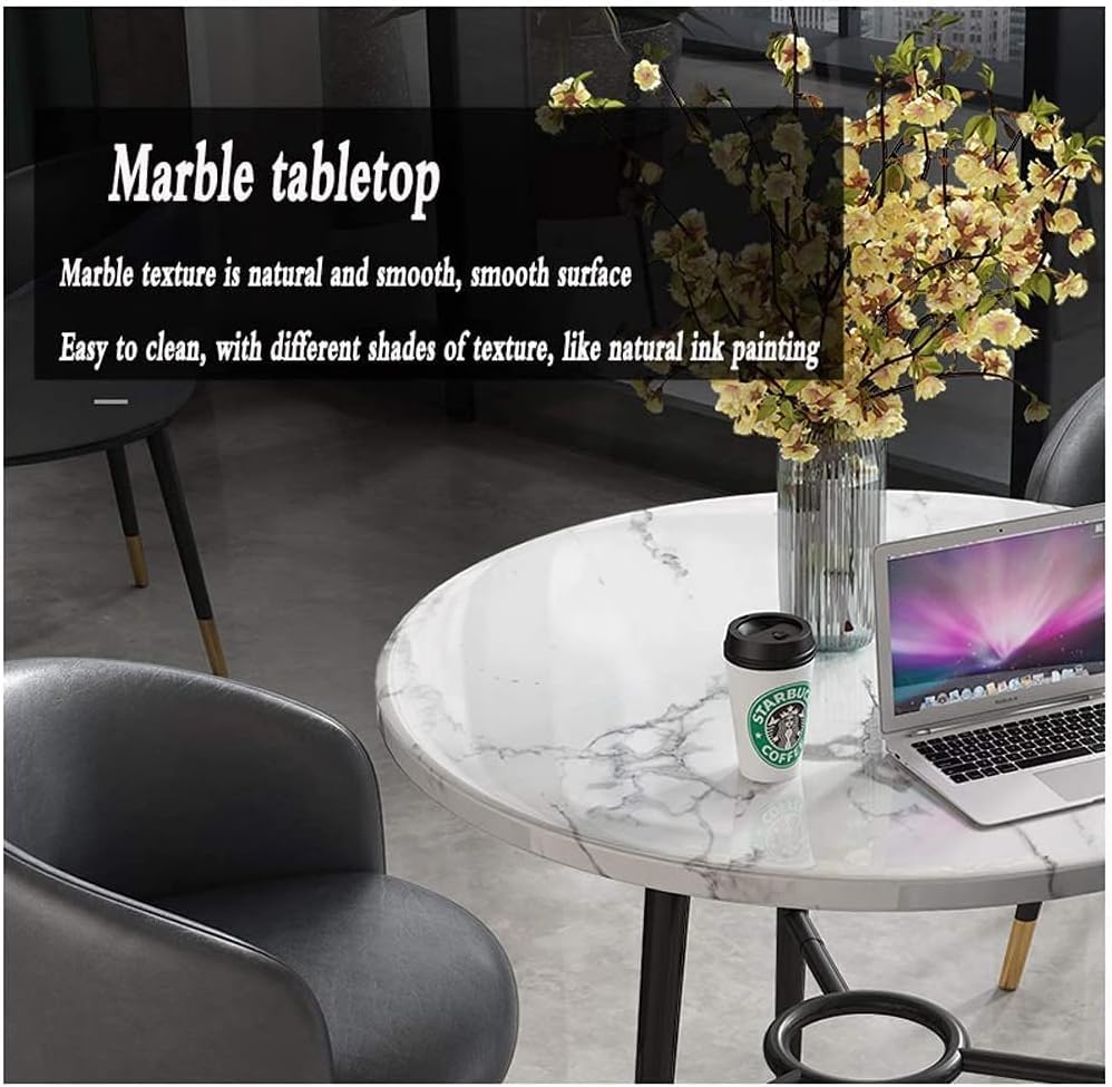 Office Reception Room Club Table, Round Negotiation Reception Tables and Chairs Combination Business Conference Room Coffee Table, Space-Saving, Suitable for Lounge (Color : Khaki)