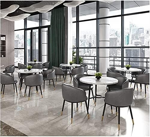 Office Reception Room Club Table, Round Negotiation Reception Tables and Chairs Combination Business Conference Room Coffee Table, Space-Saving, Suitable for Lounge (Color : Khaki)