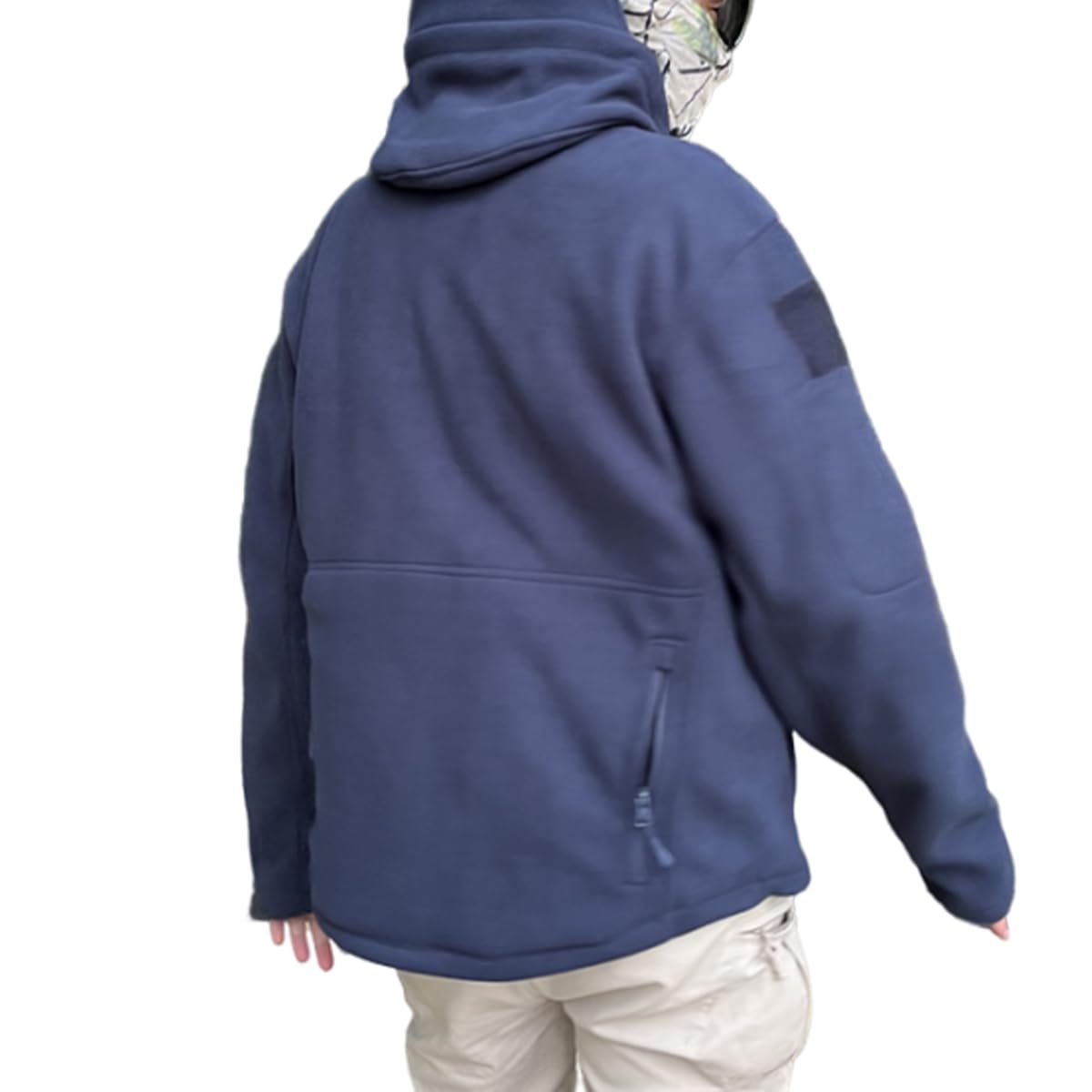 Akivide Men's Tactical Fleece Zip Up Hooded Sweatshirt Casual Vintage Long Sleeve Pullover Winer Thick Hoodie with 5 Pockets