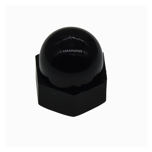 20/10Pcs DIN1587 M3 M4 M5 M6 M8 M10 M12 Black and White Nylon Nut Plastic Cap Nuts Decorative Acorn Nut (Color : Black_M6(20PCS))