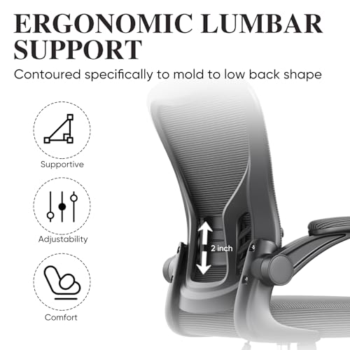 TJ HOMOFU Ergonomic Office Chair, Desk Chair,Home Office Swivel Task Chair with Adjustable Height, Lumbar Support and Backrest 90-120 Adjustable Computer Executive Desk Chair,Black