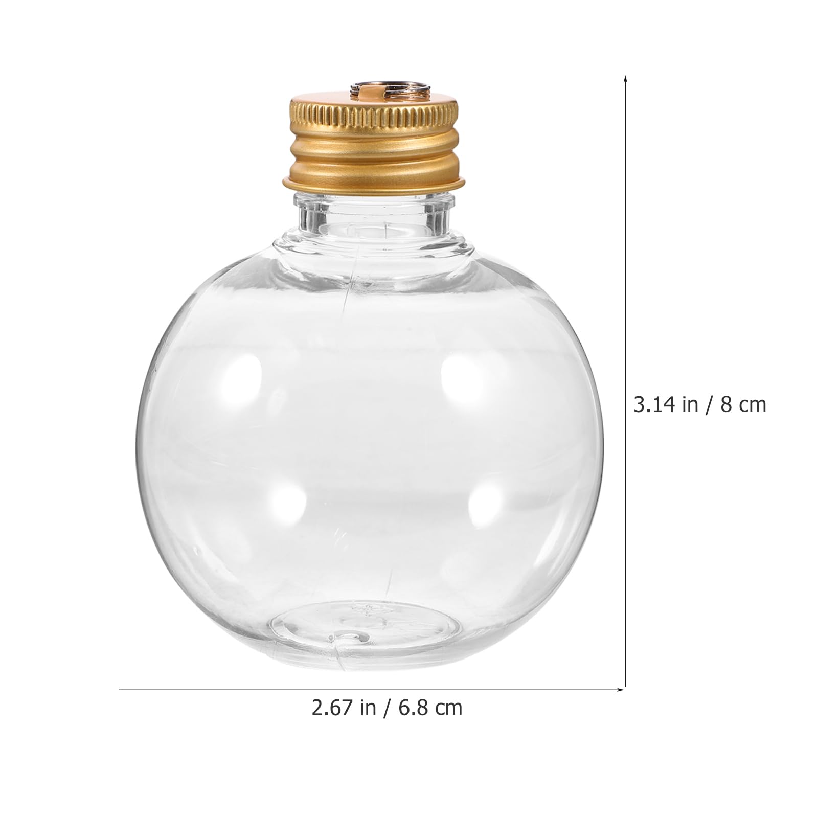 Baluue Christmas Drink Balls 10pcs Clear Christmas Booze Balls 150ml Tree Fillable Ornaments Water Bottle Bulbs Shape Plastic Pendant for Home Decoration Party Decoration Golden