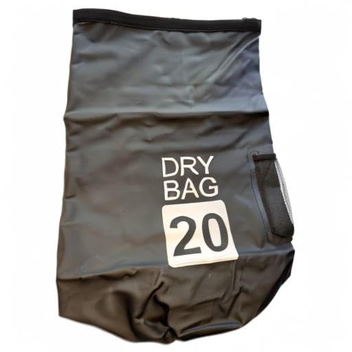 Waterproof Dry Bag for 20L /30L Roll Top Heavy Duty Dry Storage Bag Backpack,for Travel, Swimming, Boating, Kayaking, Camping, Rafting,Hiking, Beach, Fishing (Black, 20 L)