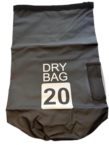 Waterproof Dry Bag for 20L /30L Roll Top Heavy Duty Dry Storage Bag Backpack,for Travel, Swimming, Boating, Kayaking, Camping, Rafting,Hiking, Beach, Fishing (Black, 20 L)