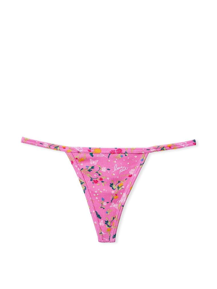 Victoria's Secret Pink Cotton V-String Panty/Underwear Multicolor New (US, Alpha, Large, Regular, Regular, Multicolor/Pink)