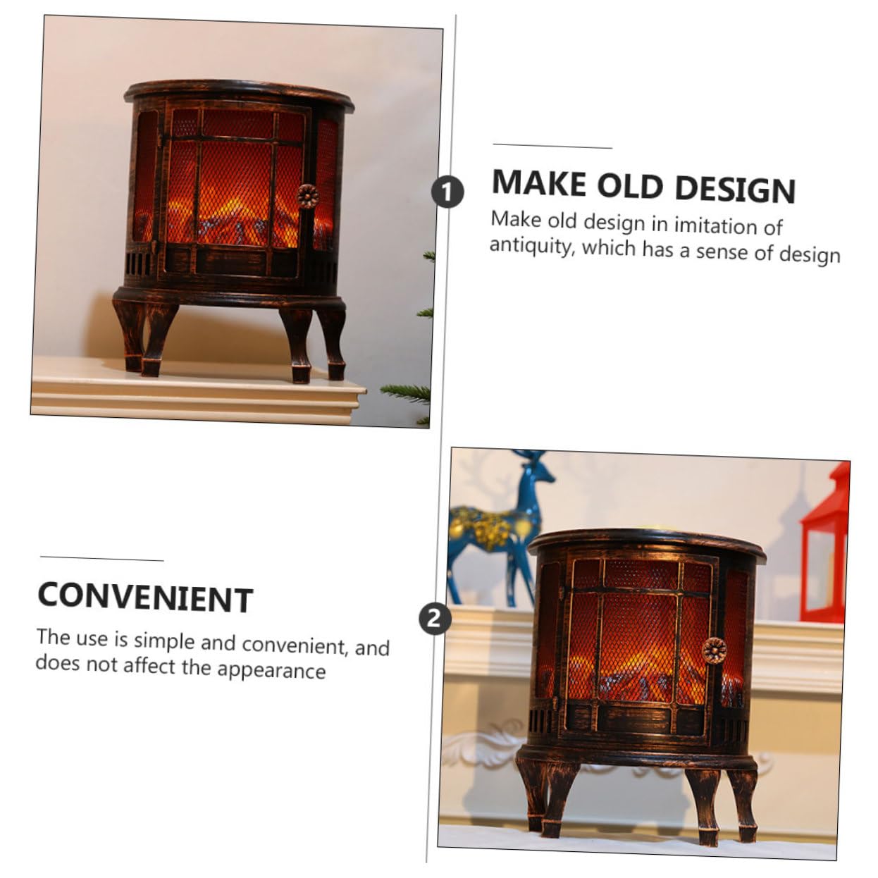 Abaodam Fireplace Corner Adornment Decorative Lamp Living Room Decoration Powered Rhythm for Party