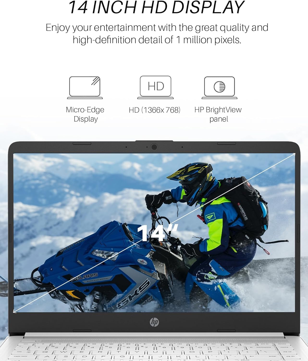 HP 14inch Laptop Windows 11-32GB RAM - 192GB Storage - Quad-core Intel Celeron N4120 - USB C - SD Card Reader - Long Battery Life - Fast Charge - Wireless WiFi 5 - HDMI - School Laptop -Microsoft365