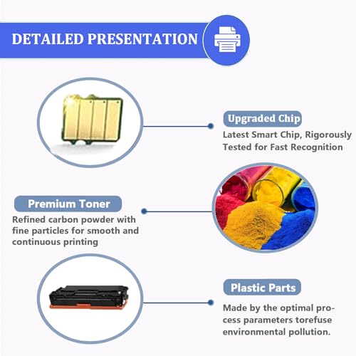 206A Toner Cartridge (with Chip) Compatible for HP W2110A W2111A W2112A W2113A Toner, Work for Color Pro M255dw M255nw MFP M282nw M283 Series Printers, 1 Magenta